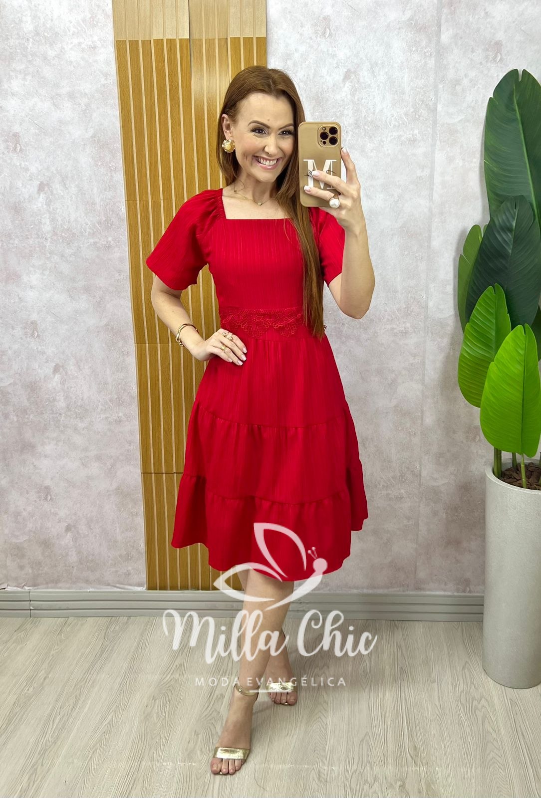 Vestido Daniela - Vermelho Cereja - Milla Chic